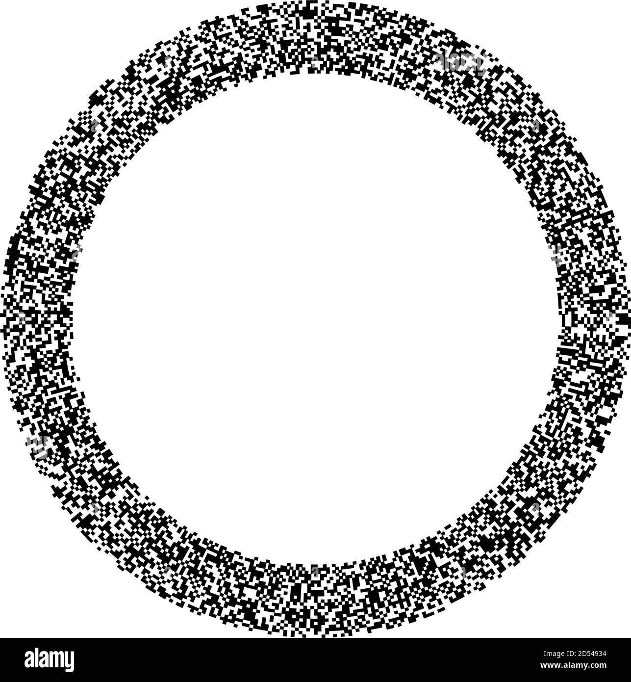 Random squares in circle formation abstract black and white, monochrome ...