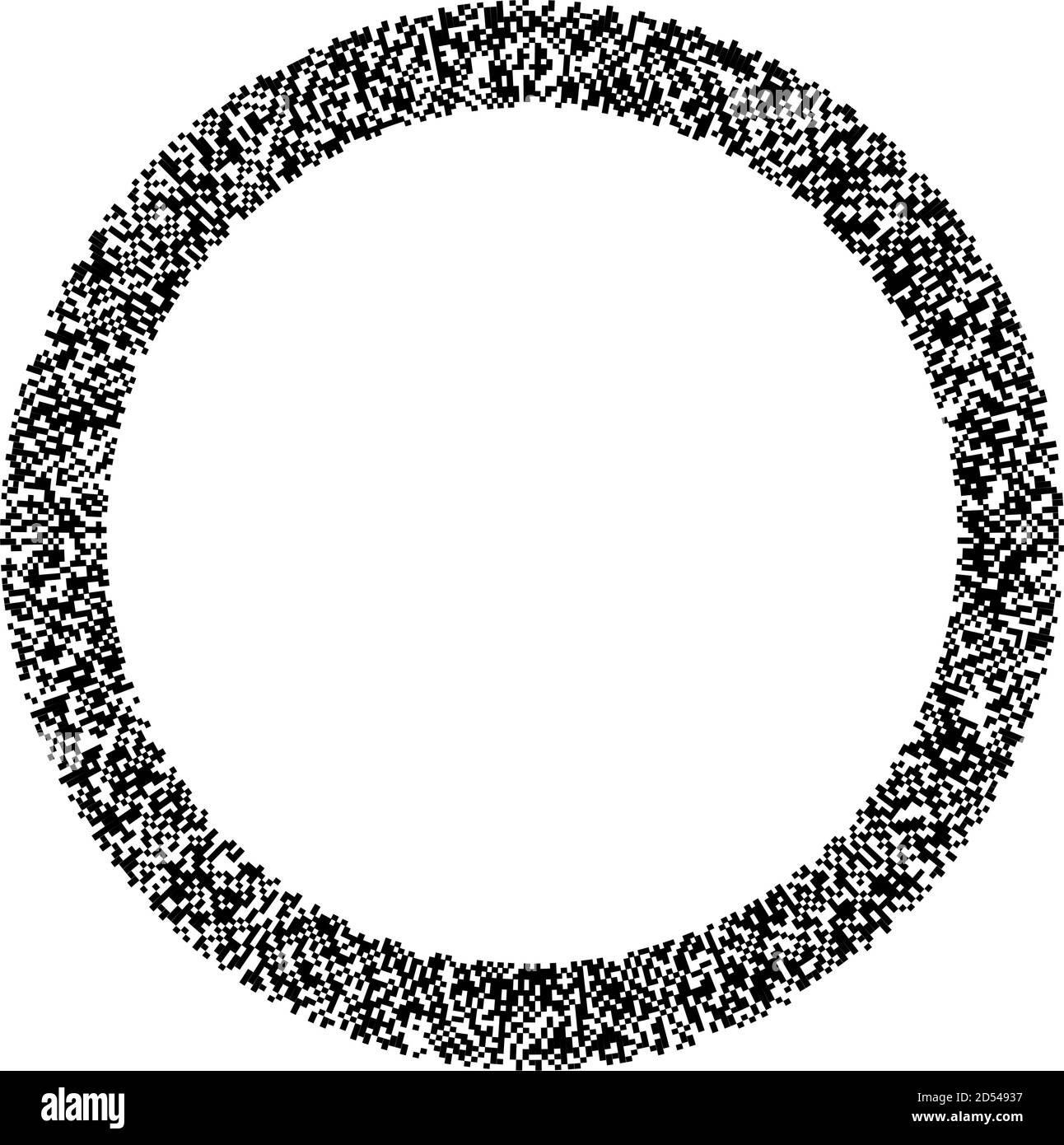 Random squares in circle formation abstract black and white, monochrome ...