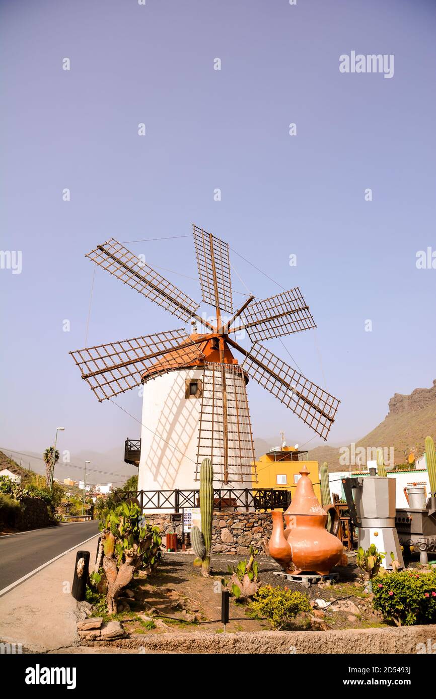 Classic Vintage Windmill Building Stock Photo - Alamy