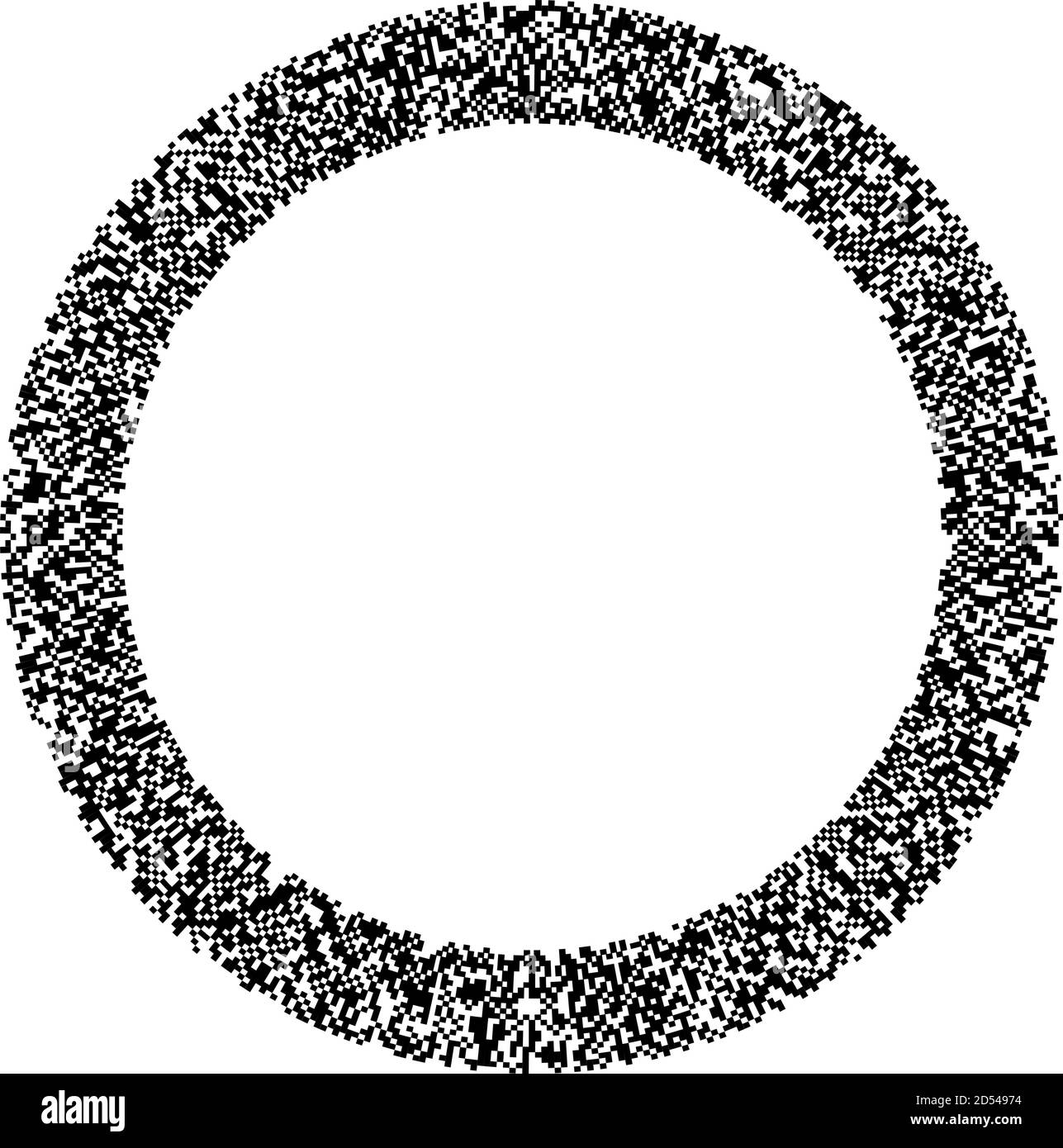 Random squares in circle formation abstract black and white, monochrome ...