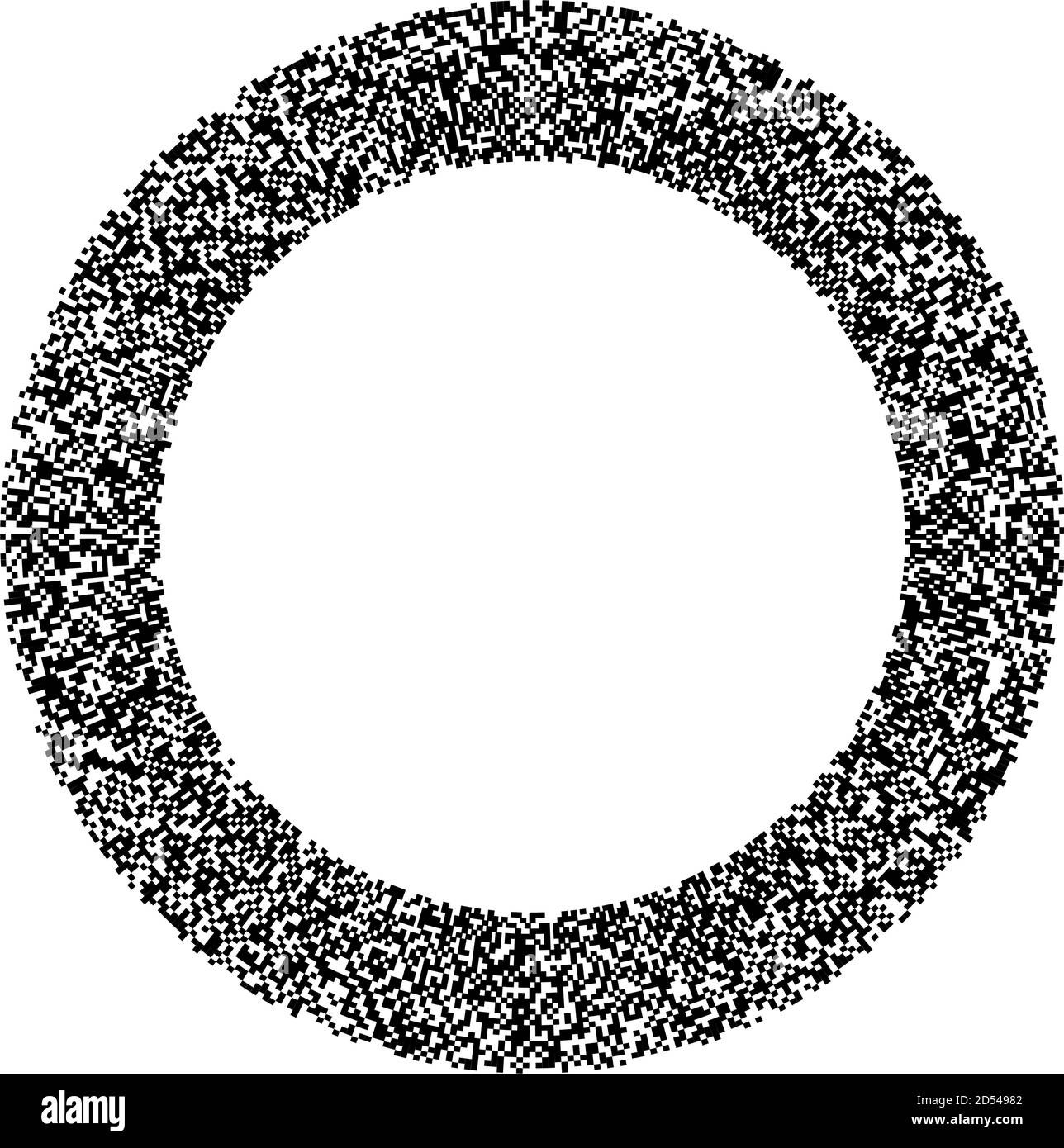 Random squares in circle formation abstract black and white, monochrome ...