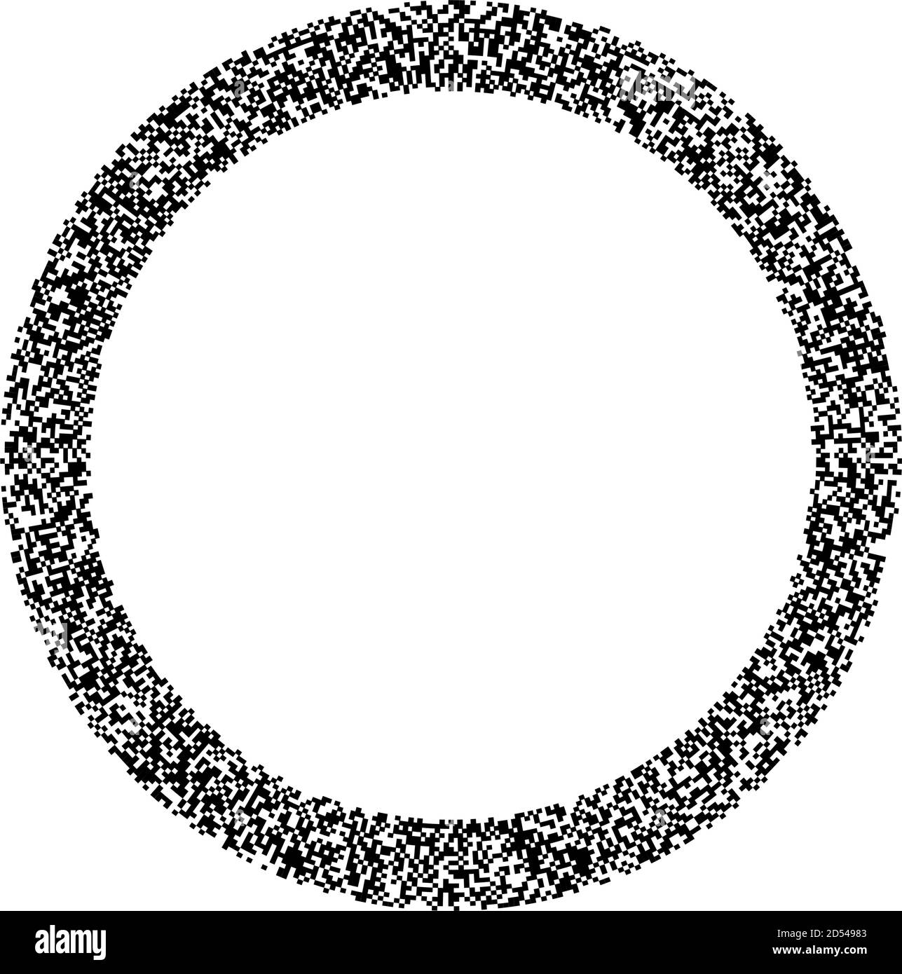 Random squares in circle formation abstract black and white, monochrome ...
