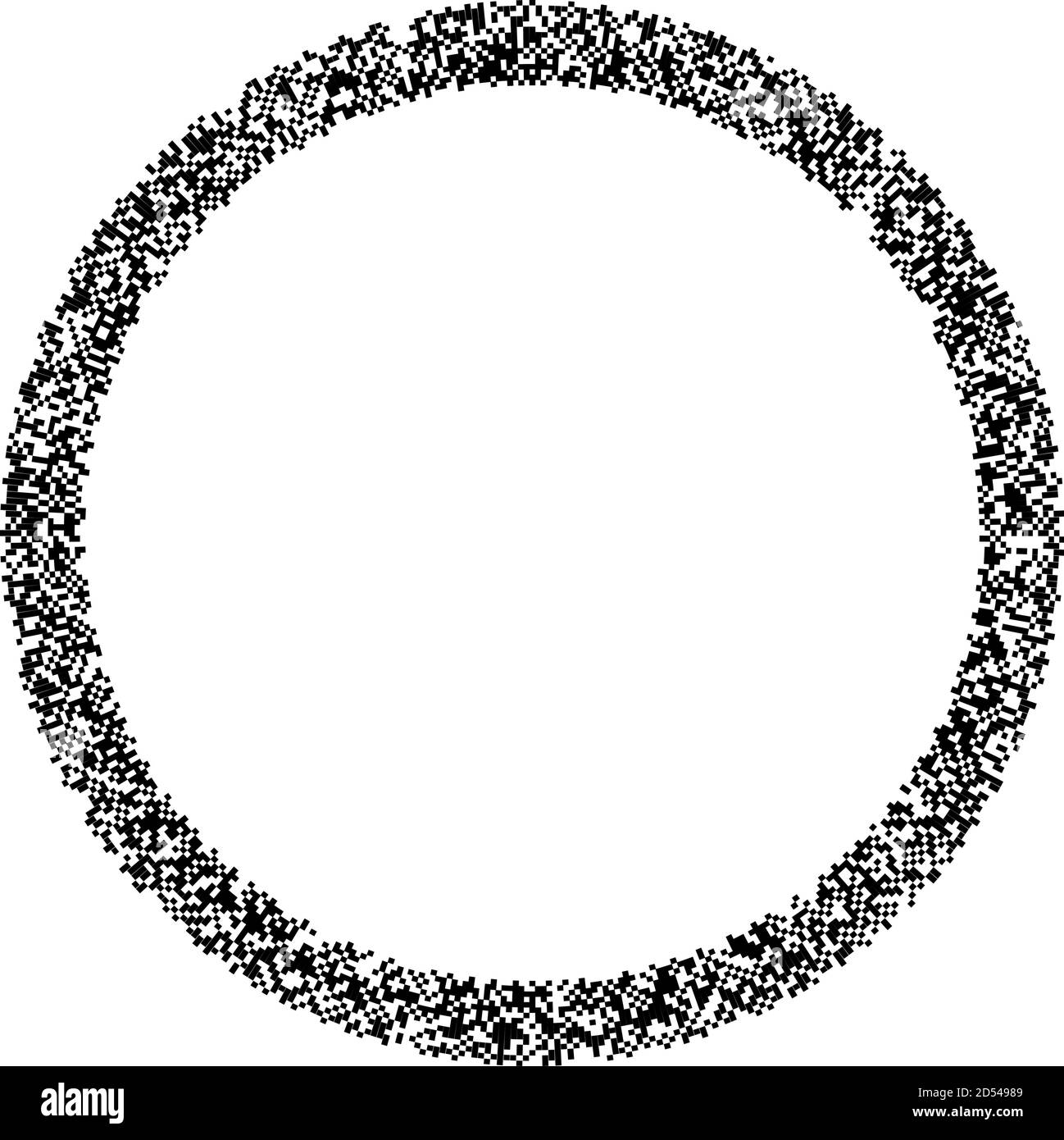 Random squares in circle formation abstract black and white, monochrome ...