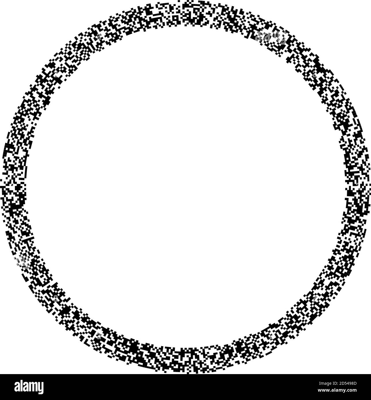 Random squares in circle formation abstract black and white, monochrome ...