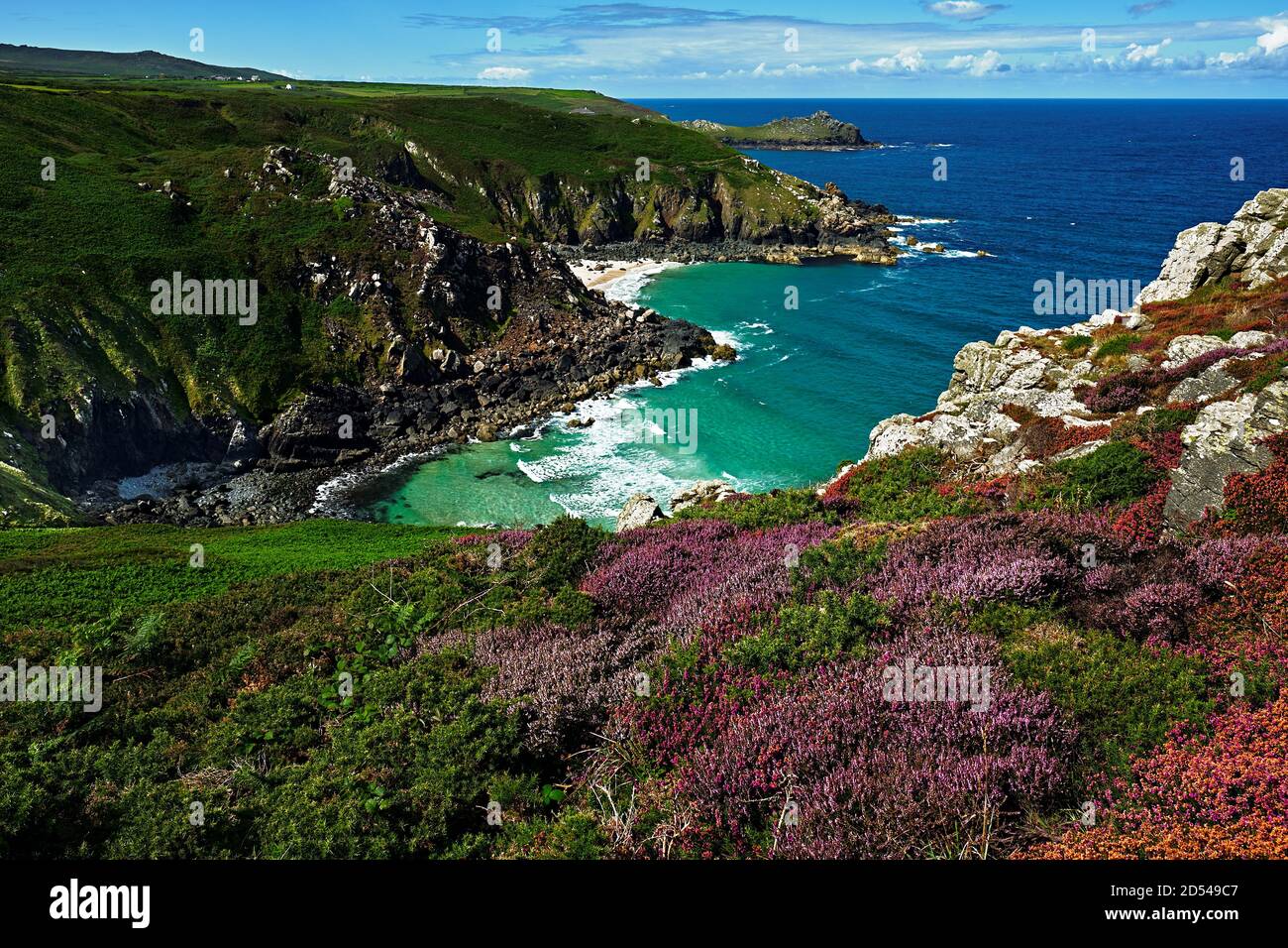 Coastal Landscape, Cliff Edge, Beautiful Gorse Stock Photo - Alamy