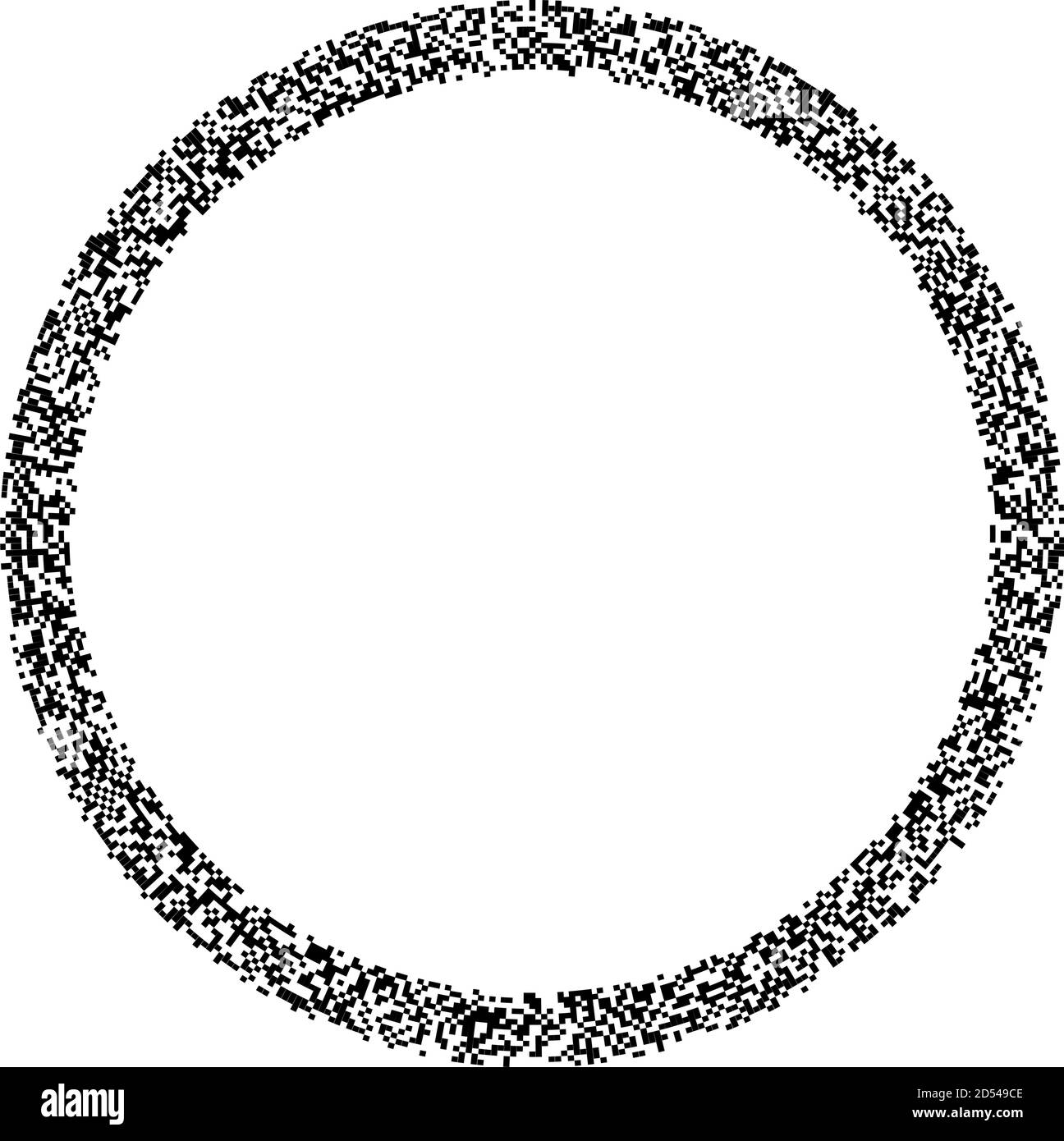 Random squares in circle formation abstract black and white, monochrome ...