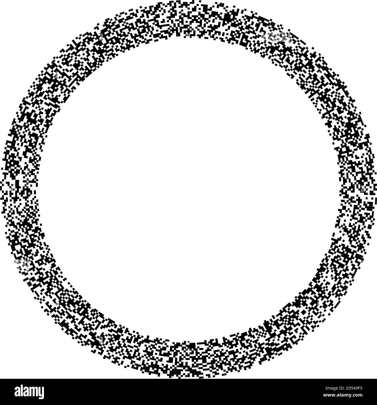 Random squares in circle formation abstract black and white, monochrome ...