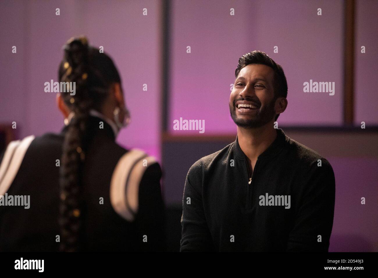 SONG EXPLODER, from left: Alicia Keys (back to camera), host Hrishikesh ...