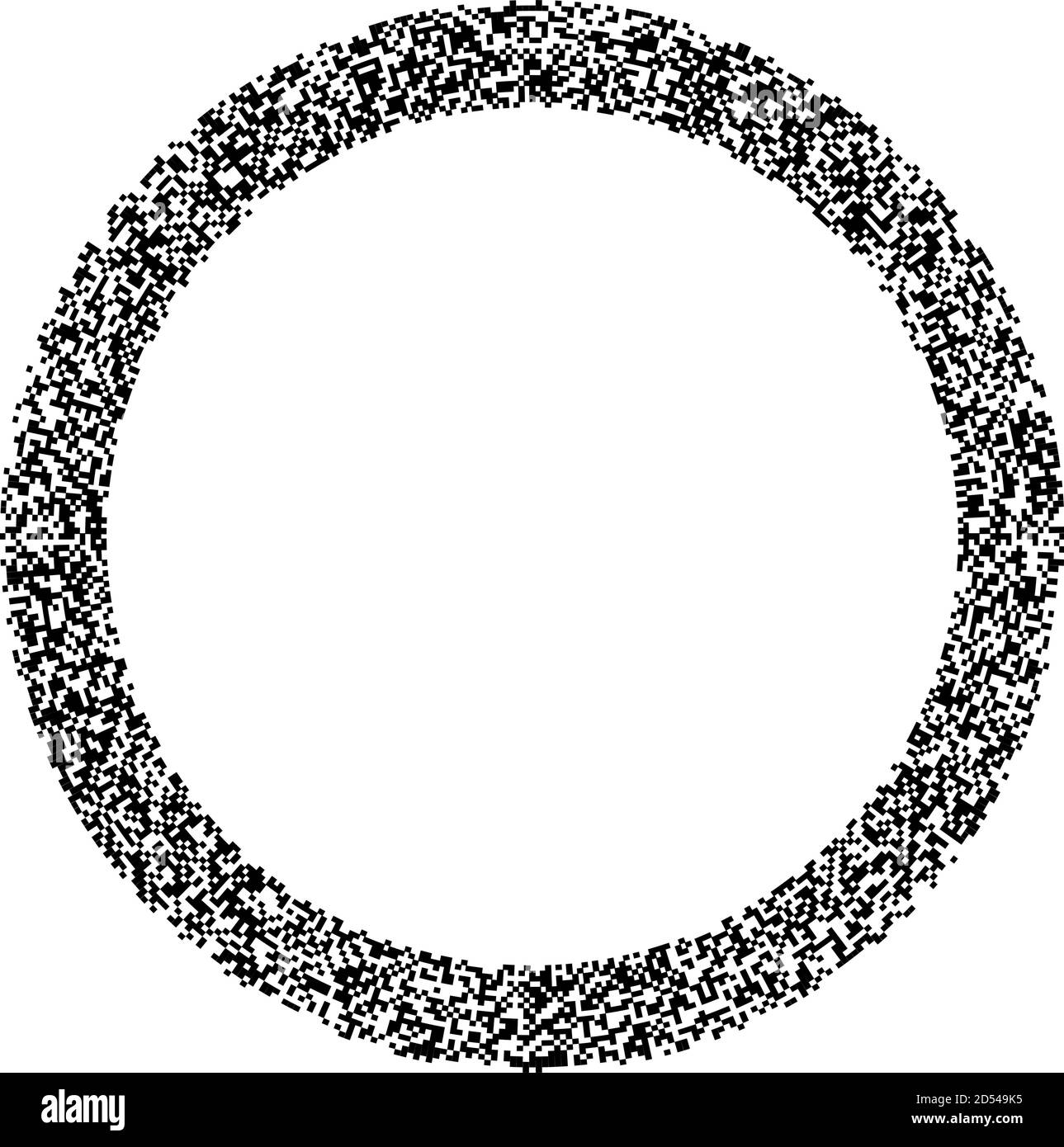 Random squares in circle formation abstract black and white, monochrome ...