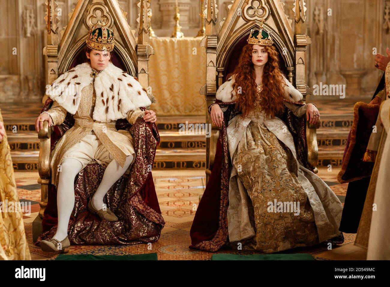 The Spanish Princess From Left Ruairi Oconnor As Henry Viii Charlotte Hope As Catherine Of