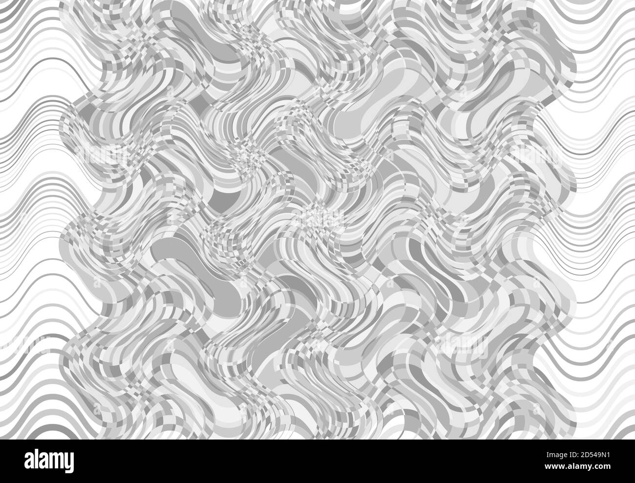 mosaic background, tessellation pattern. grayscale wavy, waving and ...