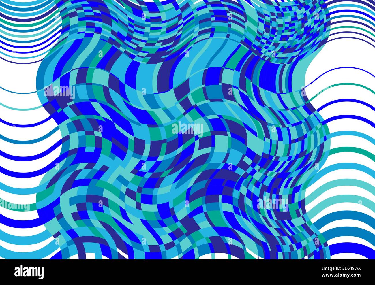 mosaic background, tessellation pattern. blue wavy, waving and undulate ...