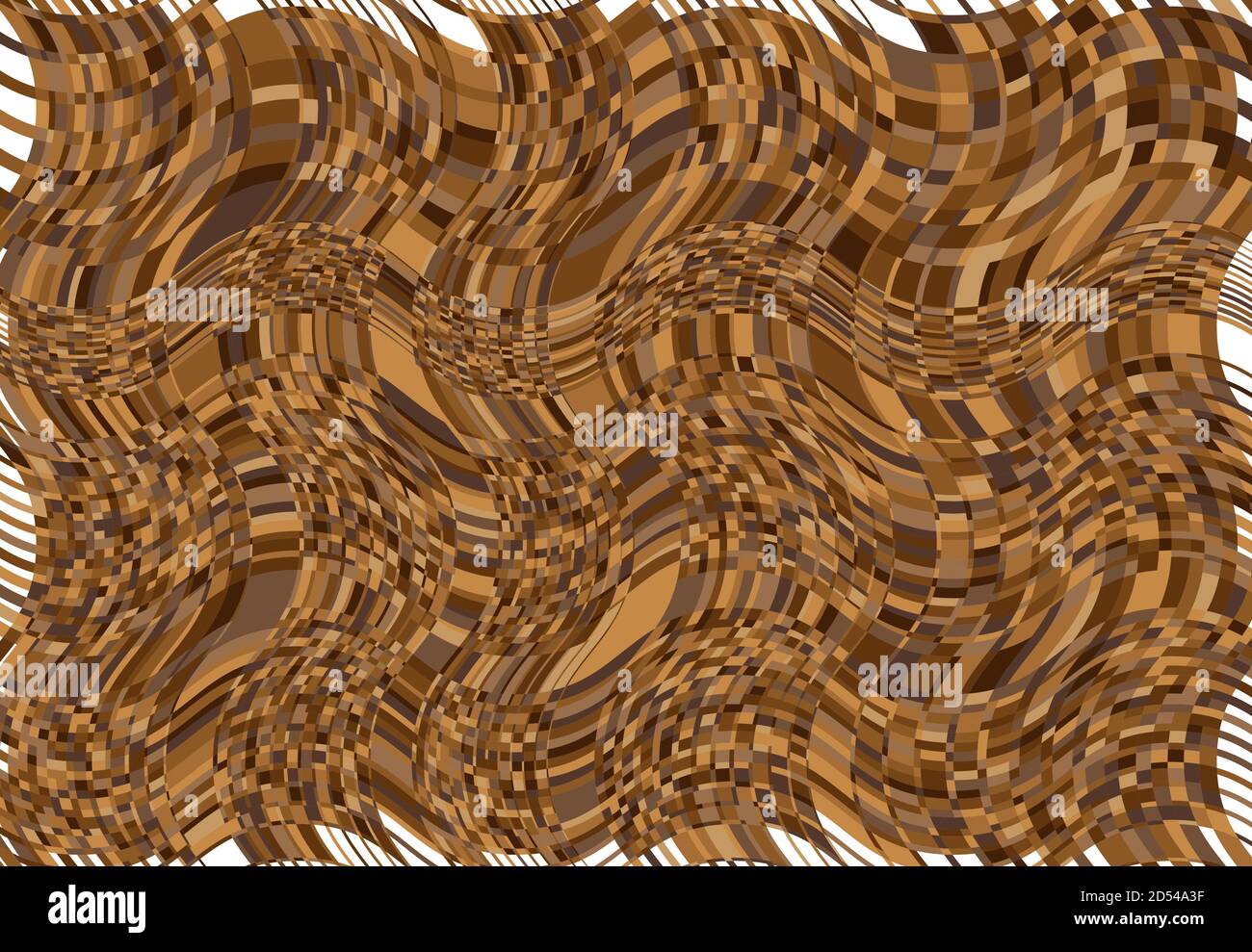 mosaic background, tessellation pattern. brown wavy, waving and ...