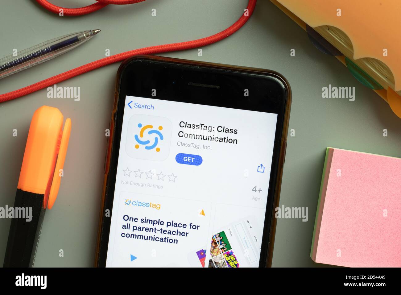 New York, USA - 29 September 2020: ClassTag Class Communication mobile ...