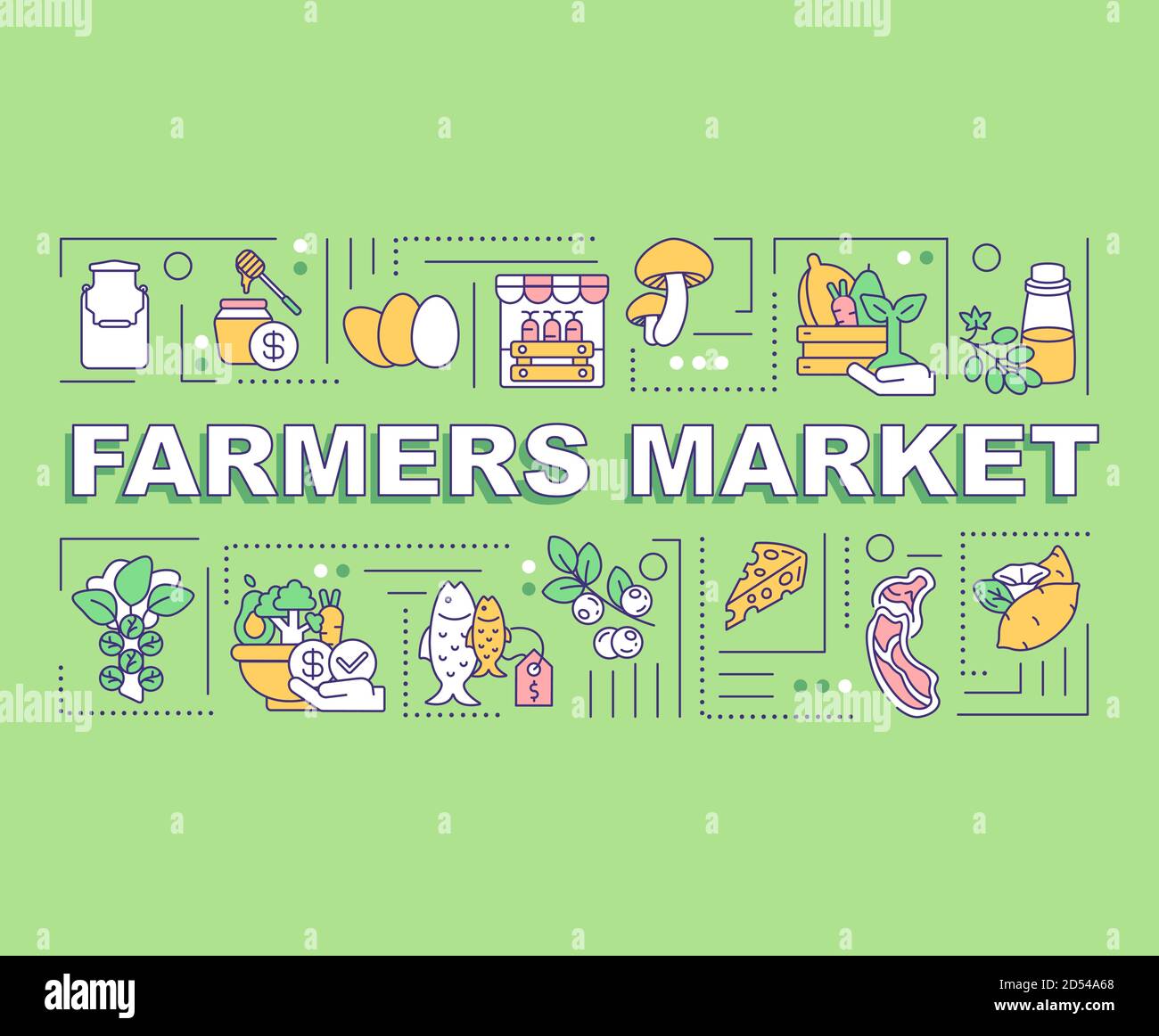 Farmers market line icon Stock Vector Images - Alamy