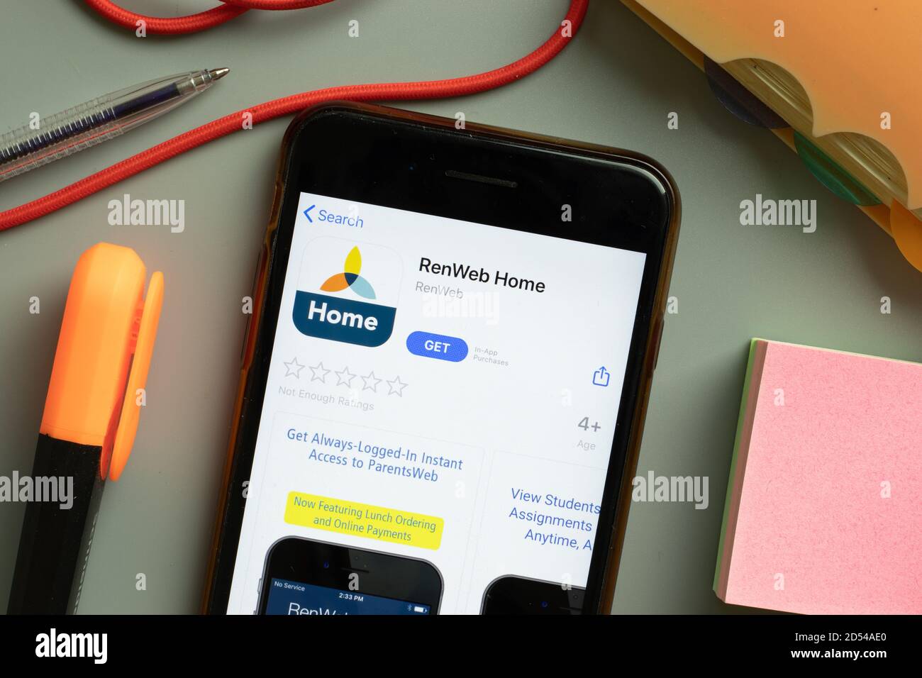 New York, USA - 29 September 2020: RenWeb Home mobile app logo on phone ...