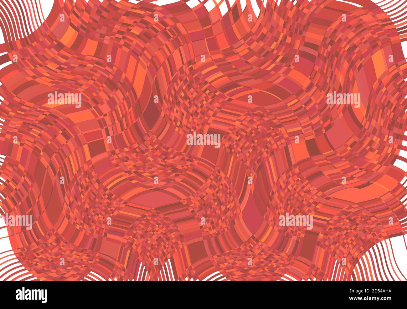 mosaic background, tessellation pattern. red wavy, waving and undulate ...