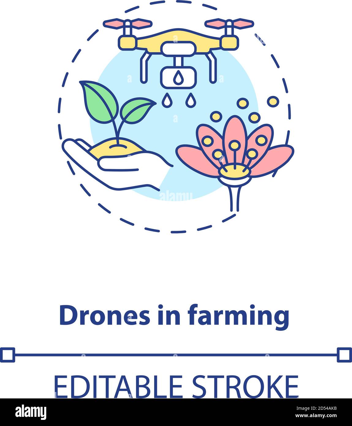 Drones in farming concept icon Stock Vector Image & Art - Alamy