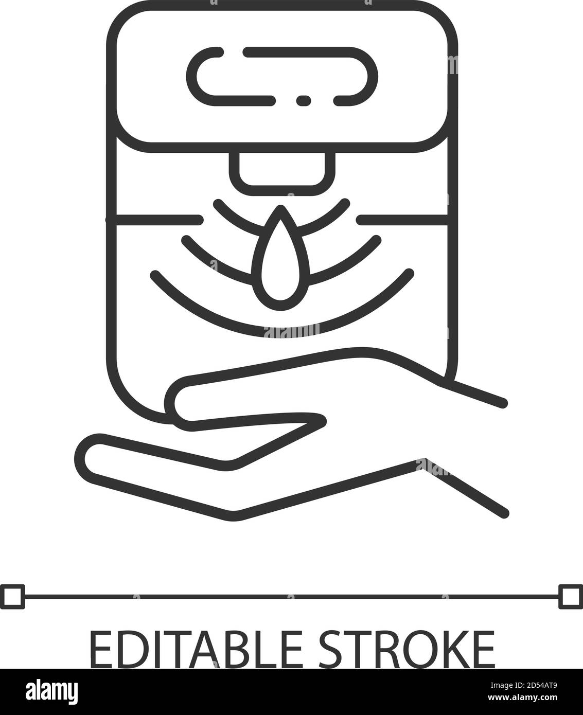 Automatic hand sanitizer dispenser linear icon Stock Vector Image & Art ...