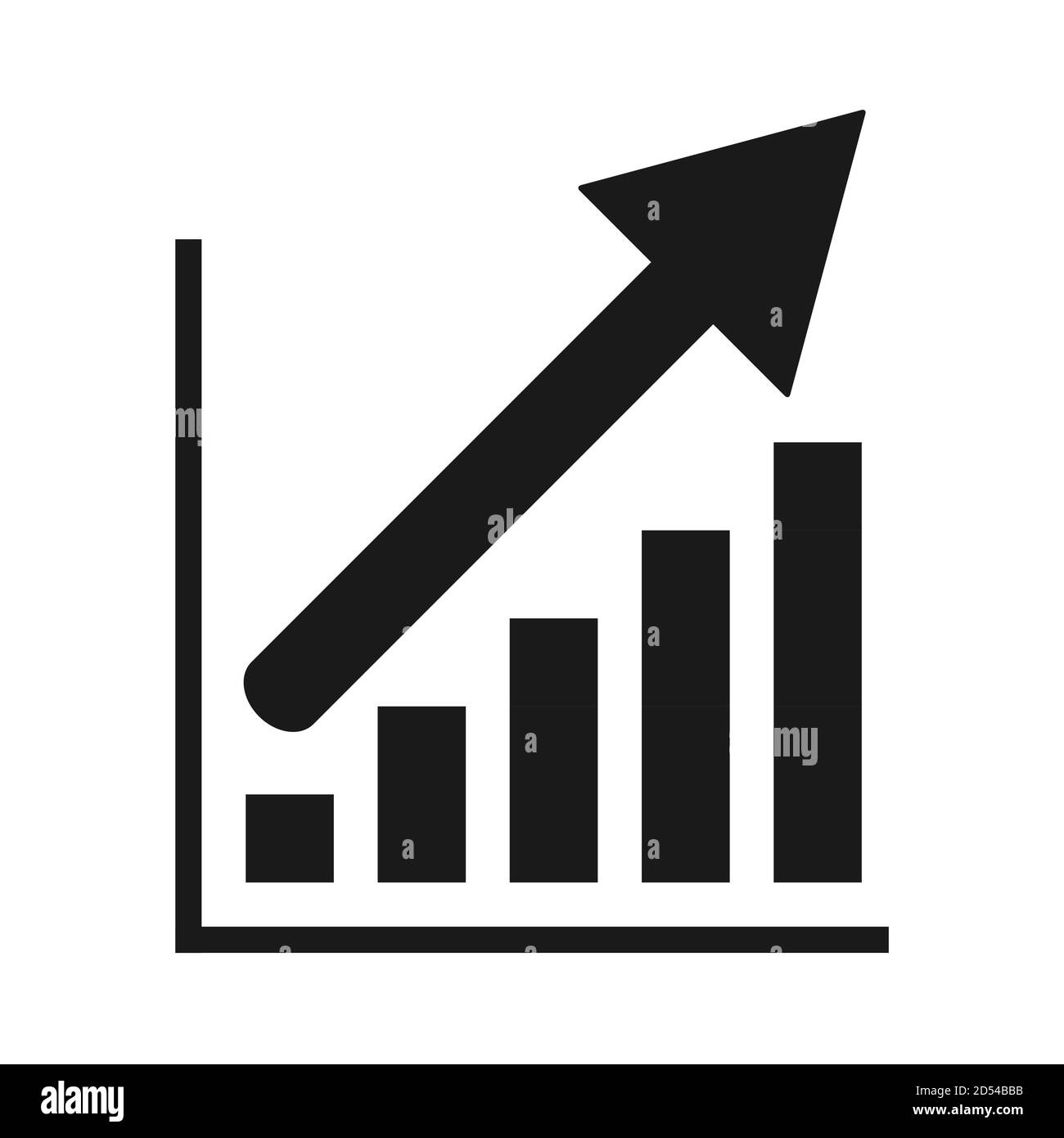 Growing economic symbol, flat modern icon, isolated on white background ...