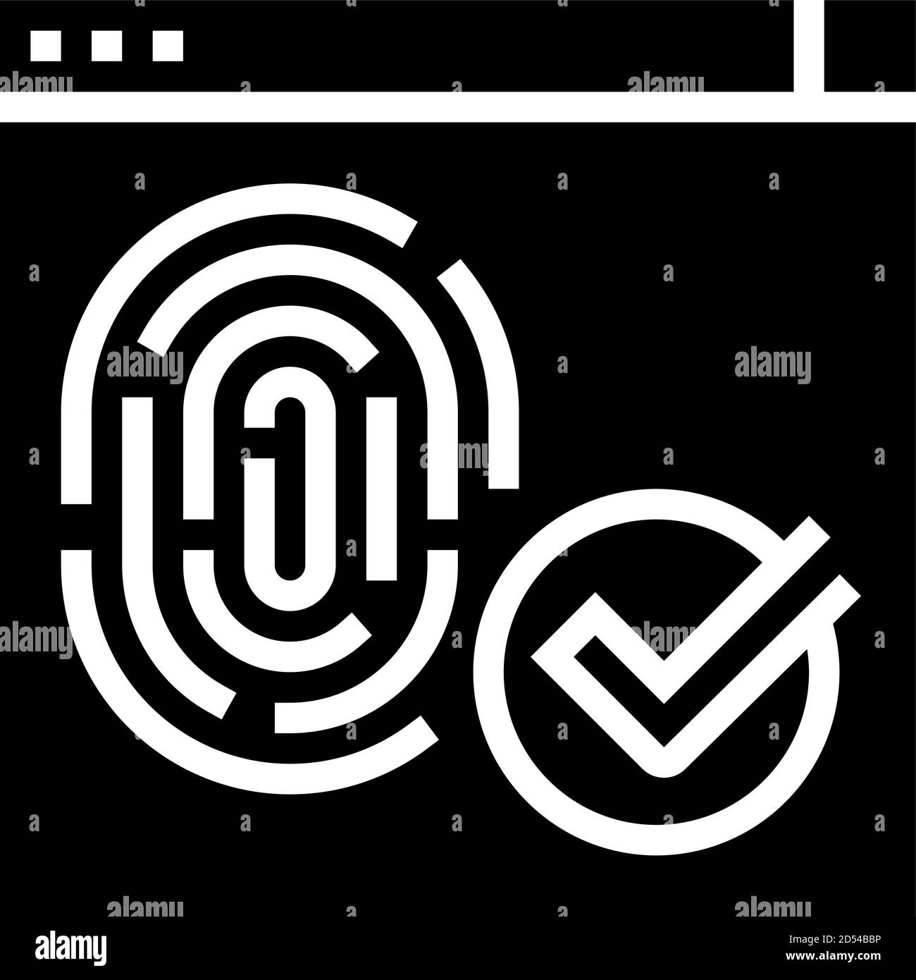 access approved fingerprint glyph icon vector illustration Stock Vector ...