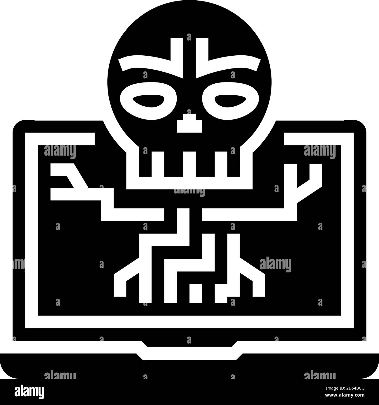 computer death programm glyph icon vector illustration Stock Vector ...