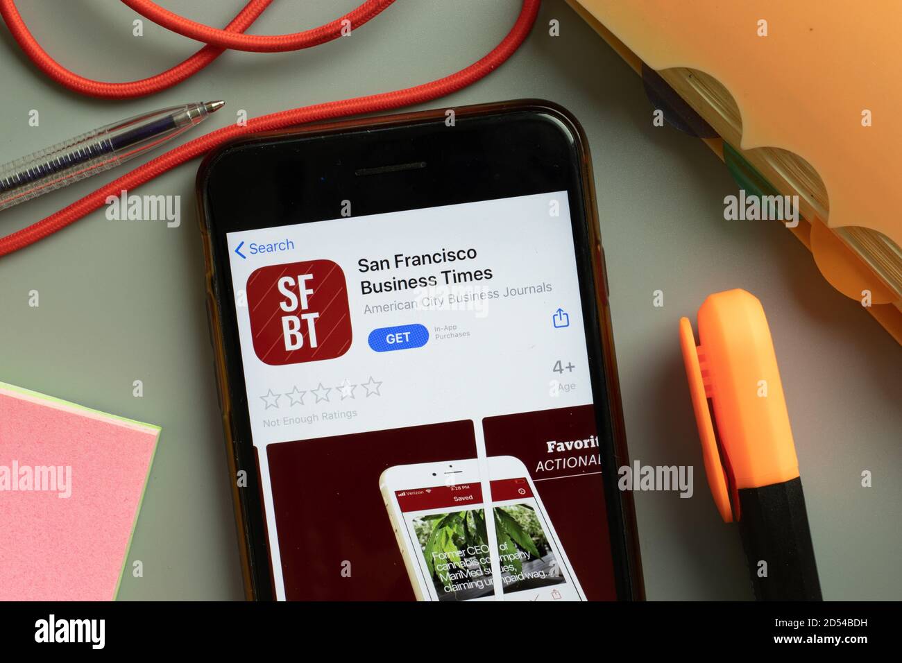 New York, USA - 29 September 2020: San Francisco Business Times mobile ...