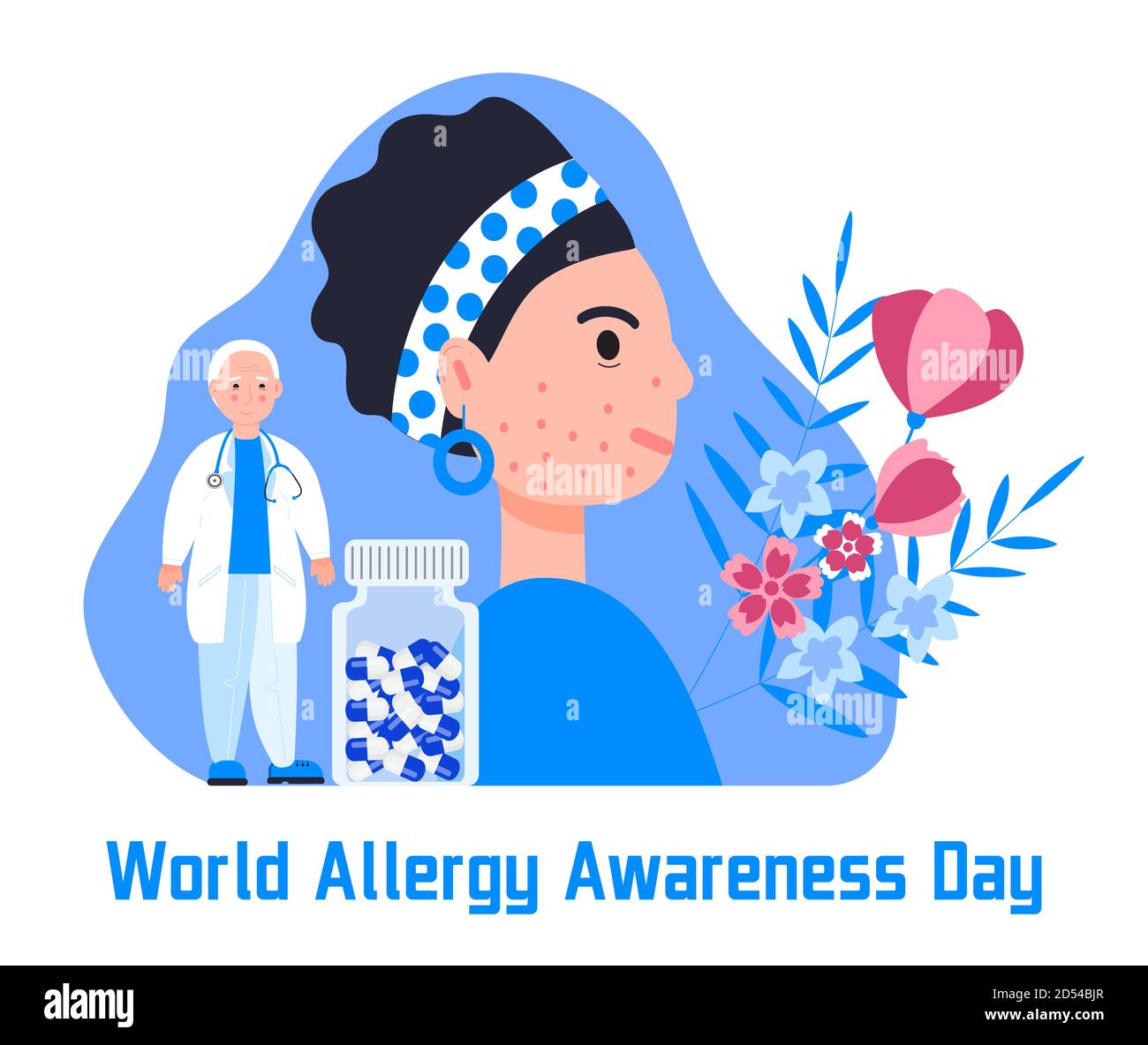 World allergy awareness day concept vector for medical website, app ...
