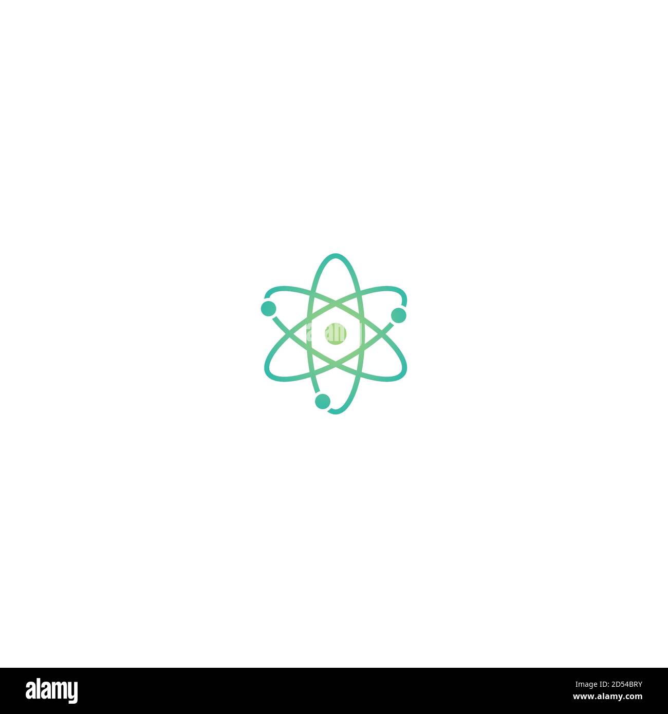 Atom green line icon. Electron scheme. chemistry or physics symbol ...