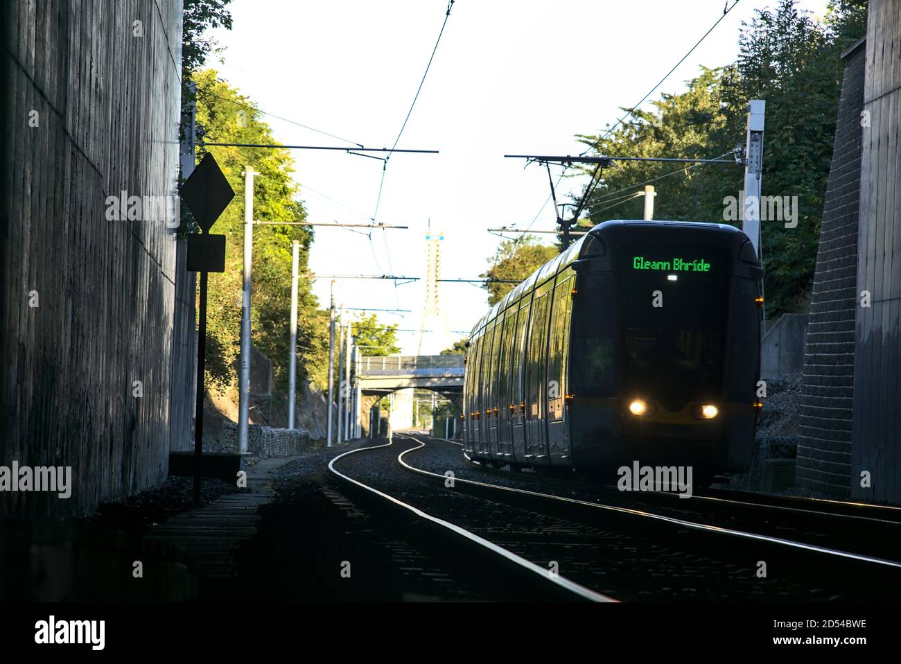 Dublin, Ireland - September 27, 2020: Beautiful view of Luas tram ...