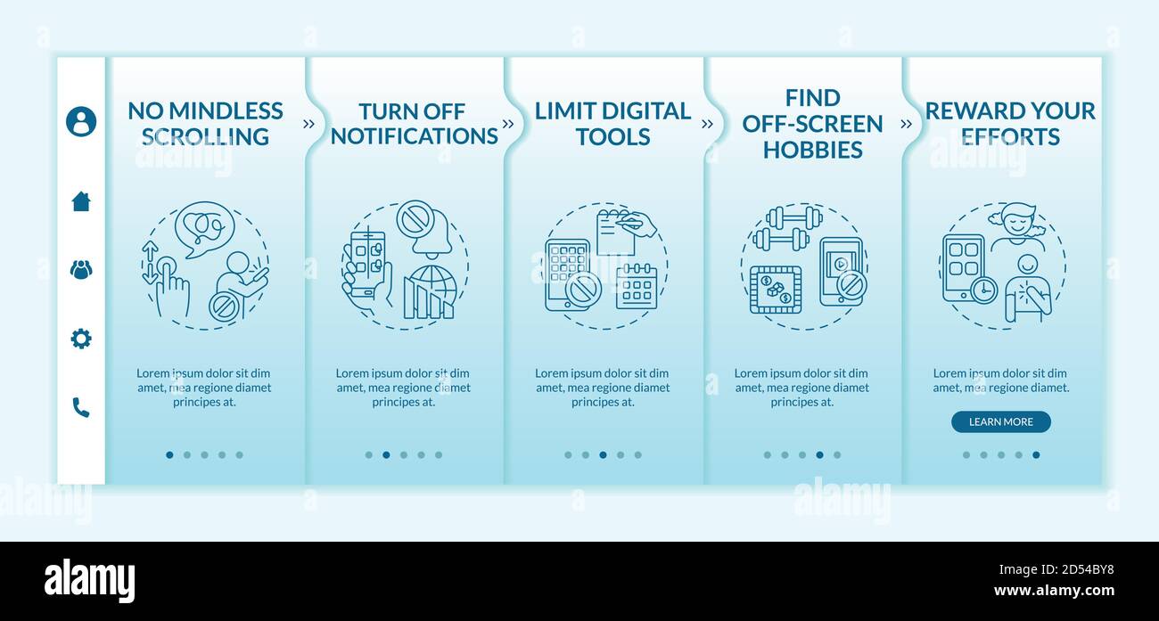 Breaking screen addiction onboarding vector template Stock Vector Image ...