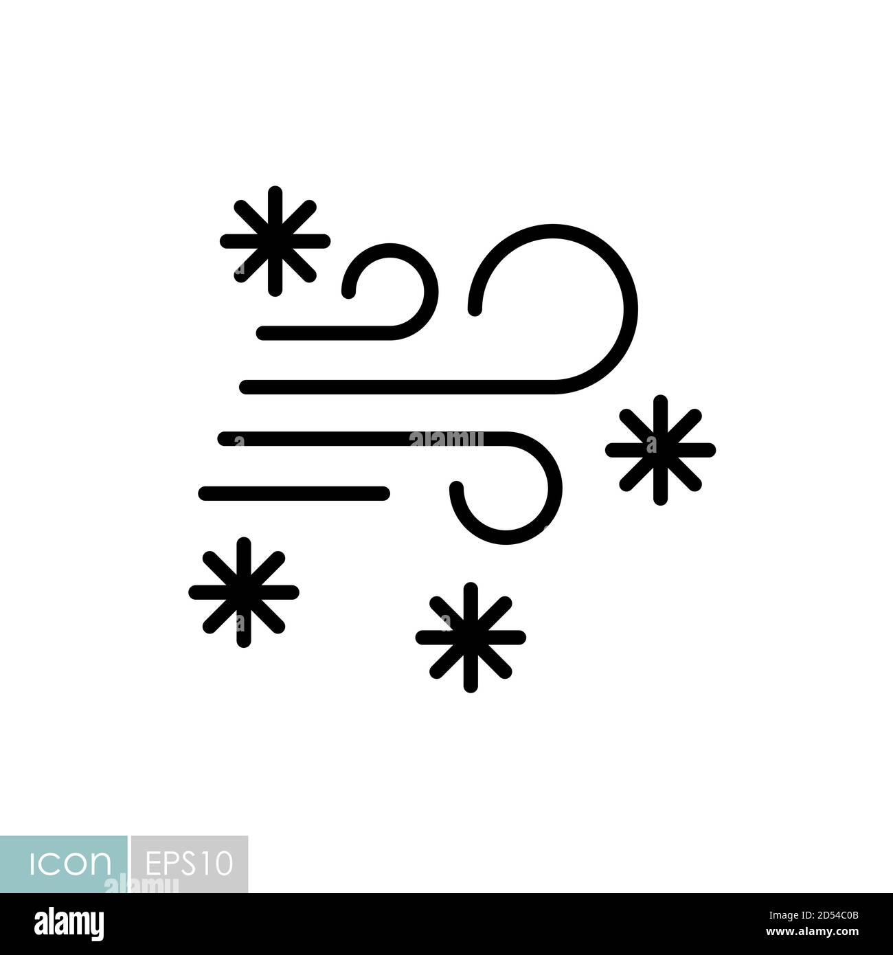 Wind snow snowstorm vector icon. Winter sign. Graph symbol for travel ...