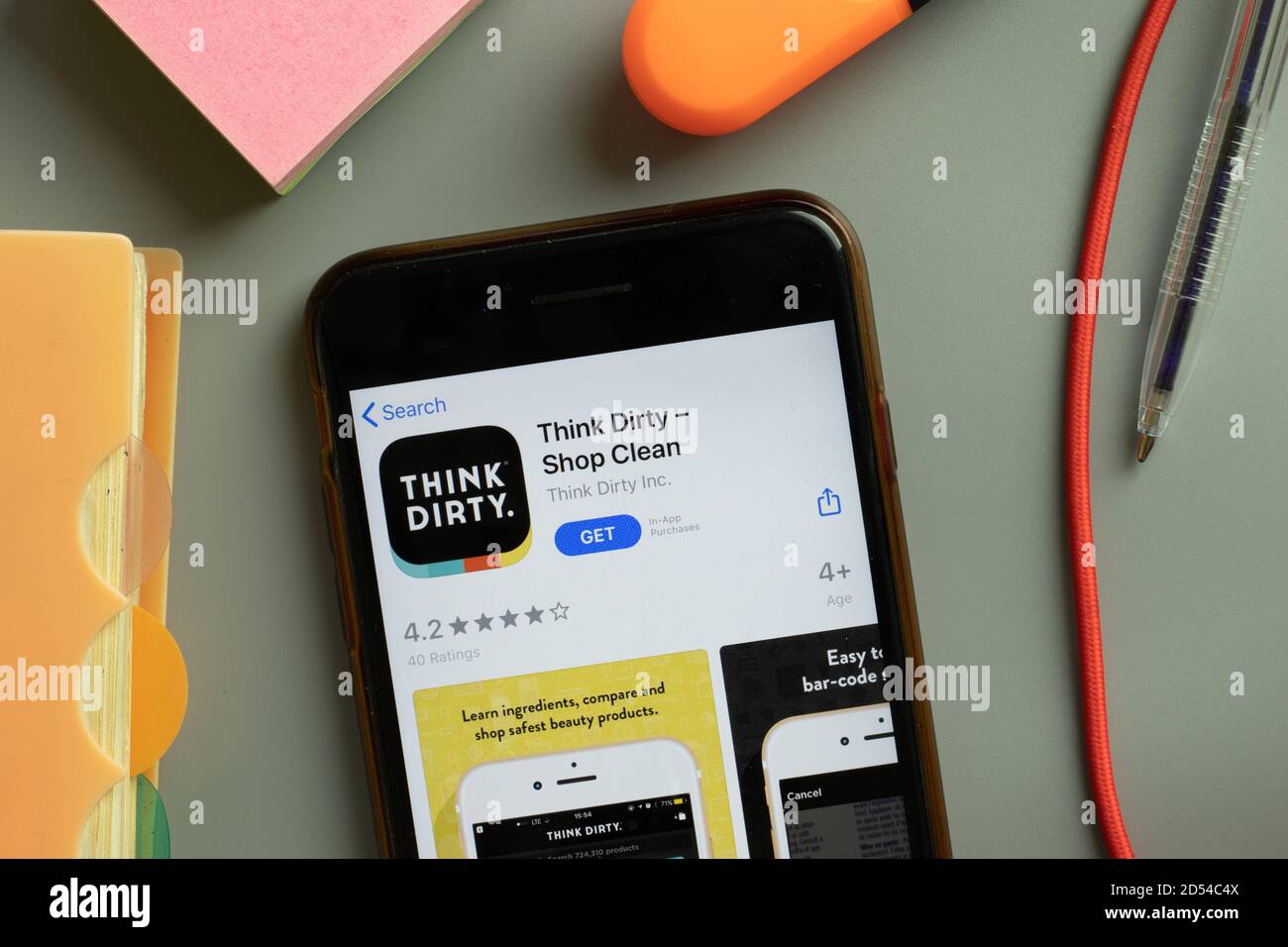 New York, USA - 29 September 2020: Think Dirty Shop Clean mobile app ...
