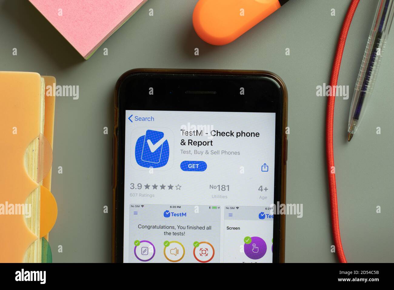 New York, USA - 29 September 2020: TestM Check phone report mobile app ...