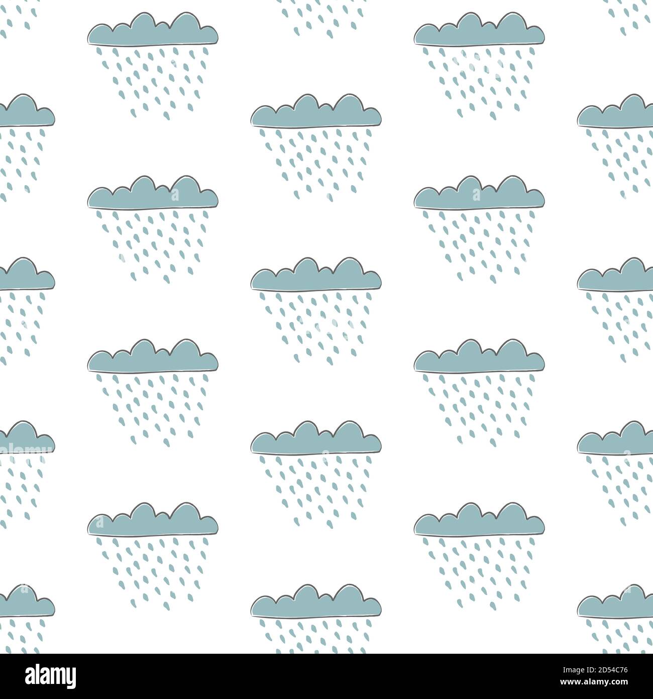 Seamless cloud pattern with drops of rain on dark background. Vector ...
