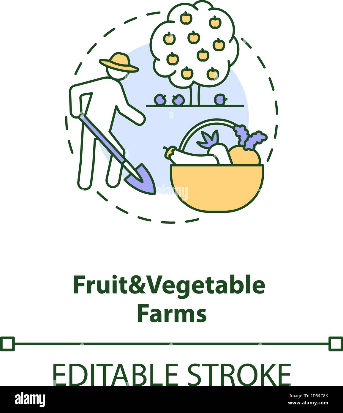 Fruit and vegetable farms concept icon Stock Vector Image & Art - Alamy
