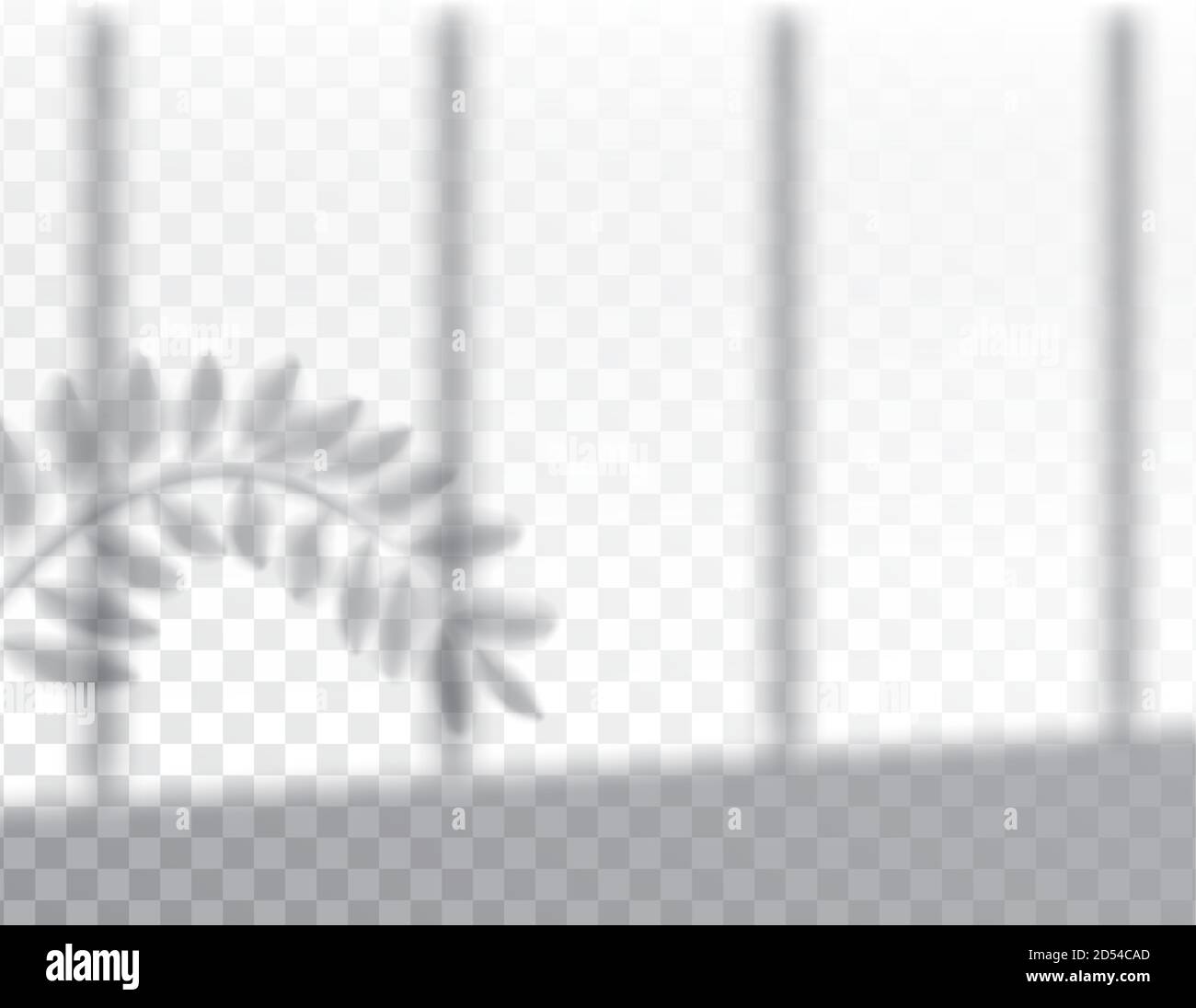 Shadow, overlay effects mock up, window frame and leaf of plants ...