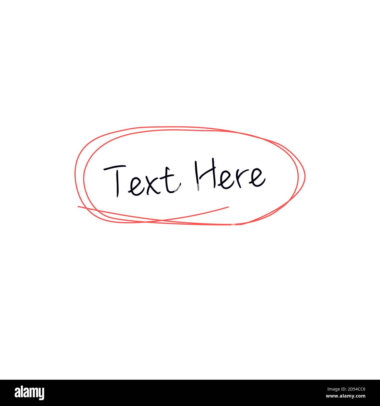 highlighter and marker the text, hand drawn circle lines. Stock vector ...