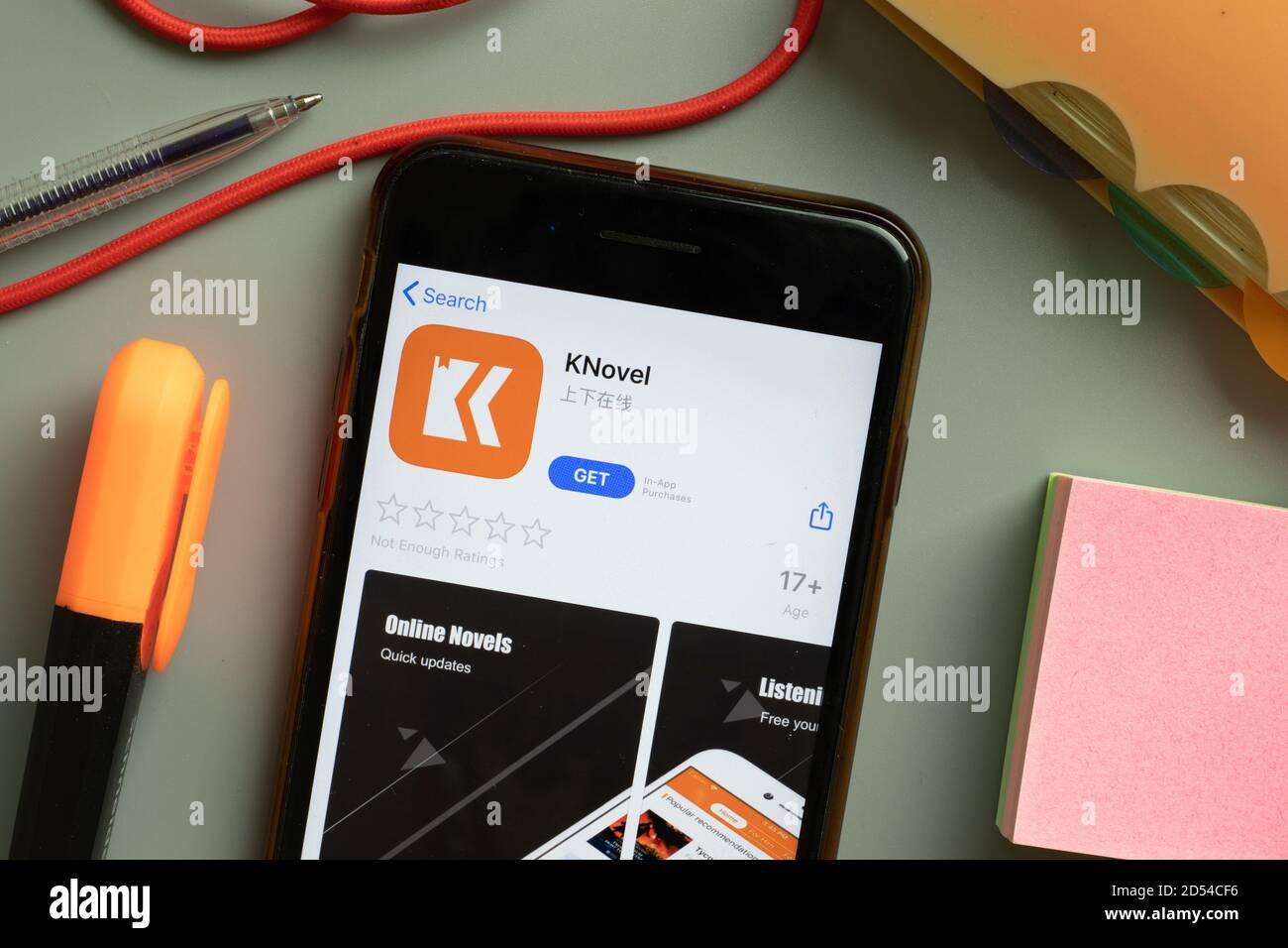 New York, USA - 29 September 2020: KNovel mobile app logo on phone ...