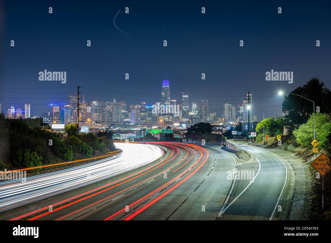 Light Trails along Highway 101 Stock Photo - Alamy