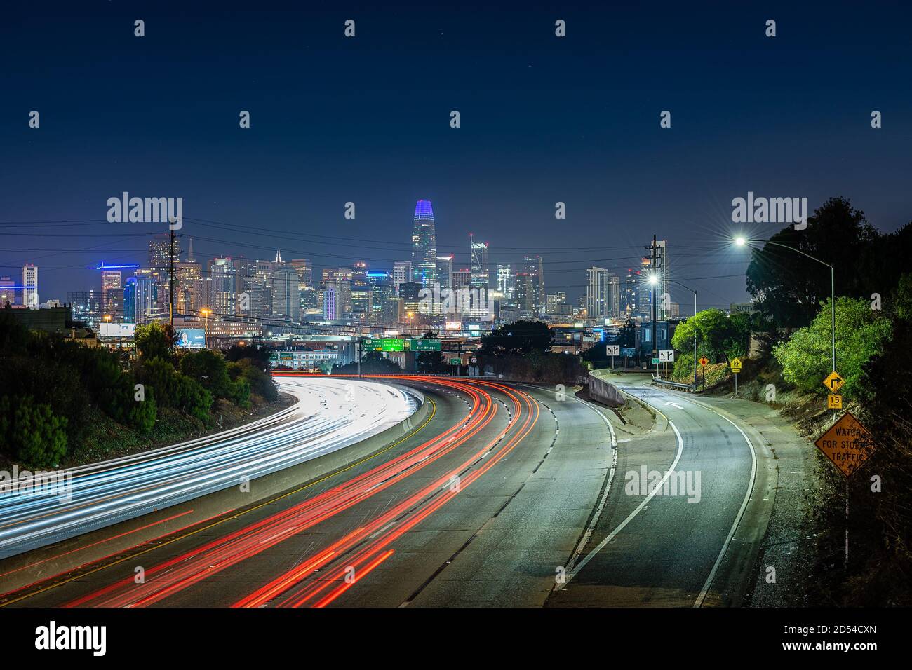 Light Trails along Highway 101 Stock Photo - Alamy