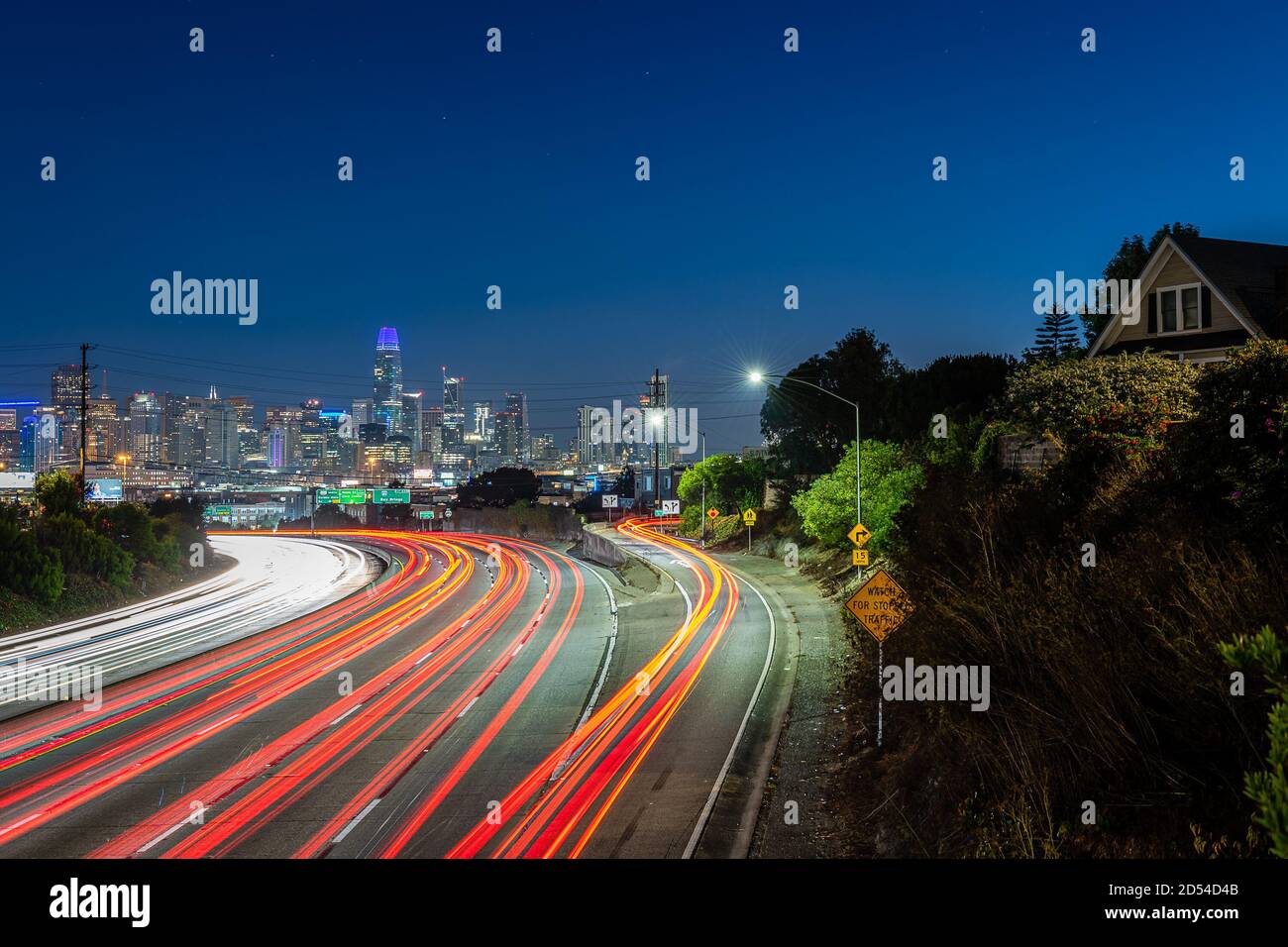Light Trails along Highway 101 Stock Photo - Alamy