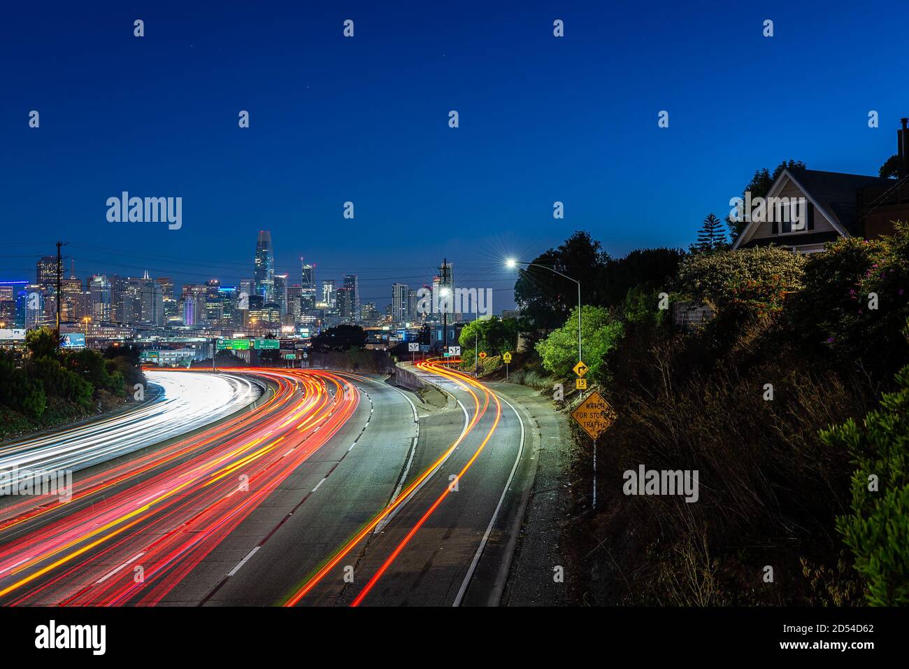 Light Trails along Highway 101 Stock Photo - Alamy