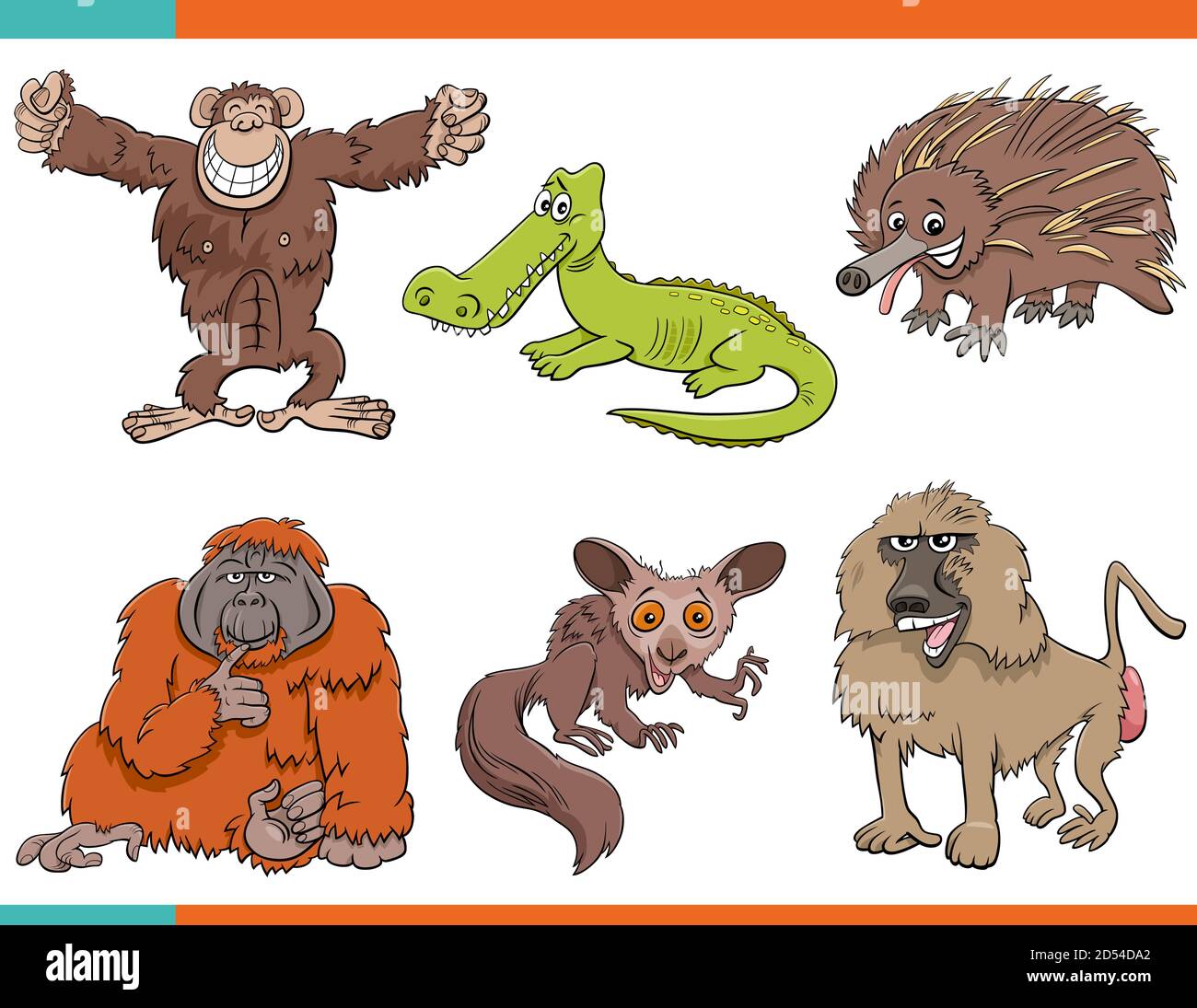 Cartoon Illustration of Wild Animals Comic Characters Set Stock Vector ...