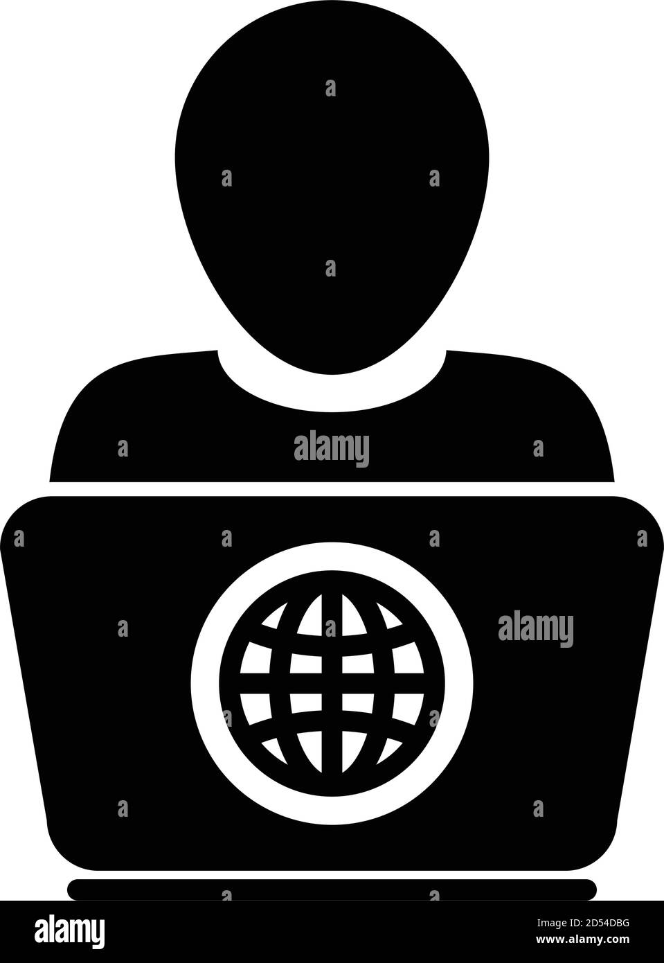 e Learning icon vector person with laptop computer for online education ...