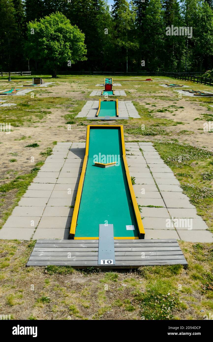 Mini Golf Field Green Stock Photo - Alamy
