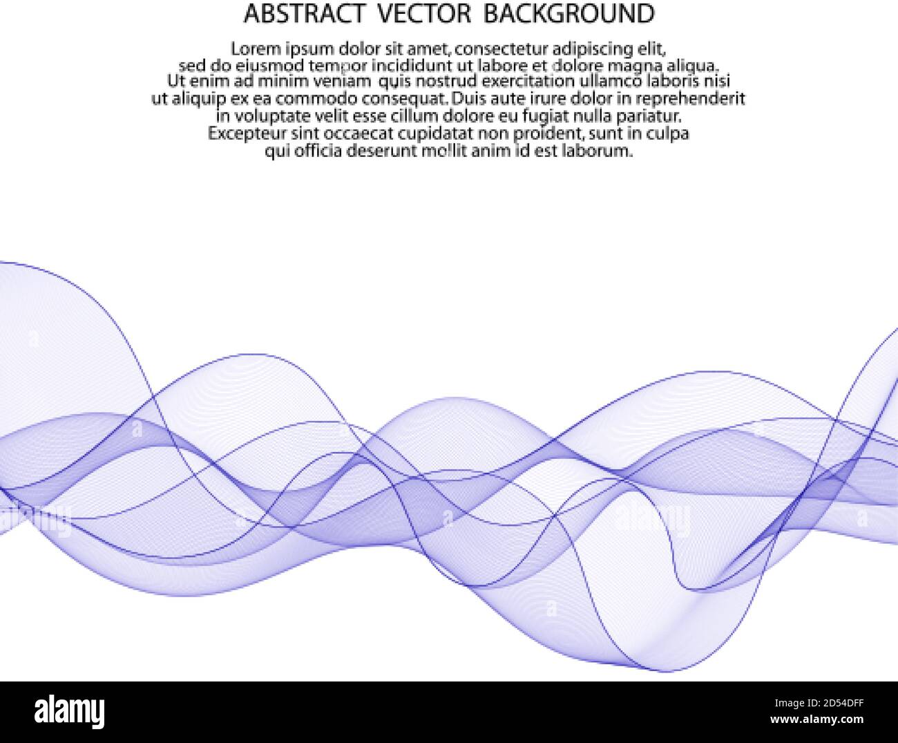 Blue abstract wave. Curves isolated on white background Stock Vector ...