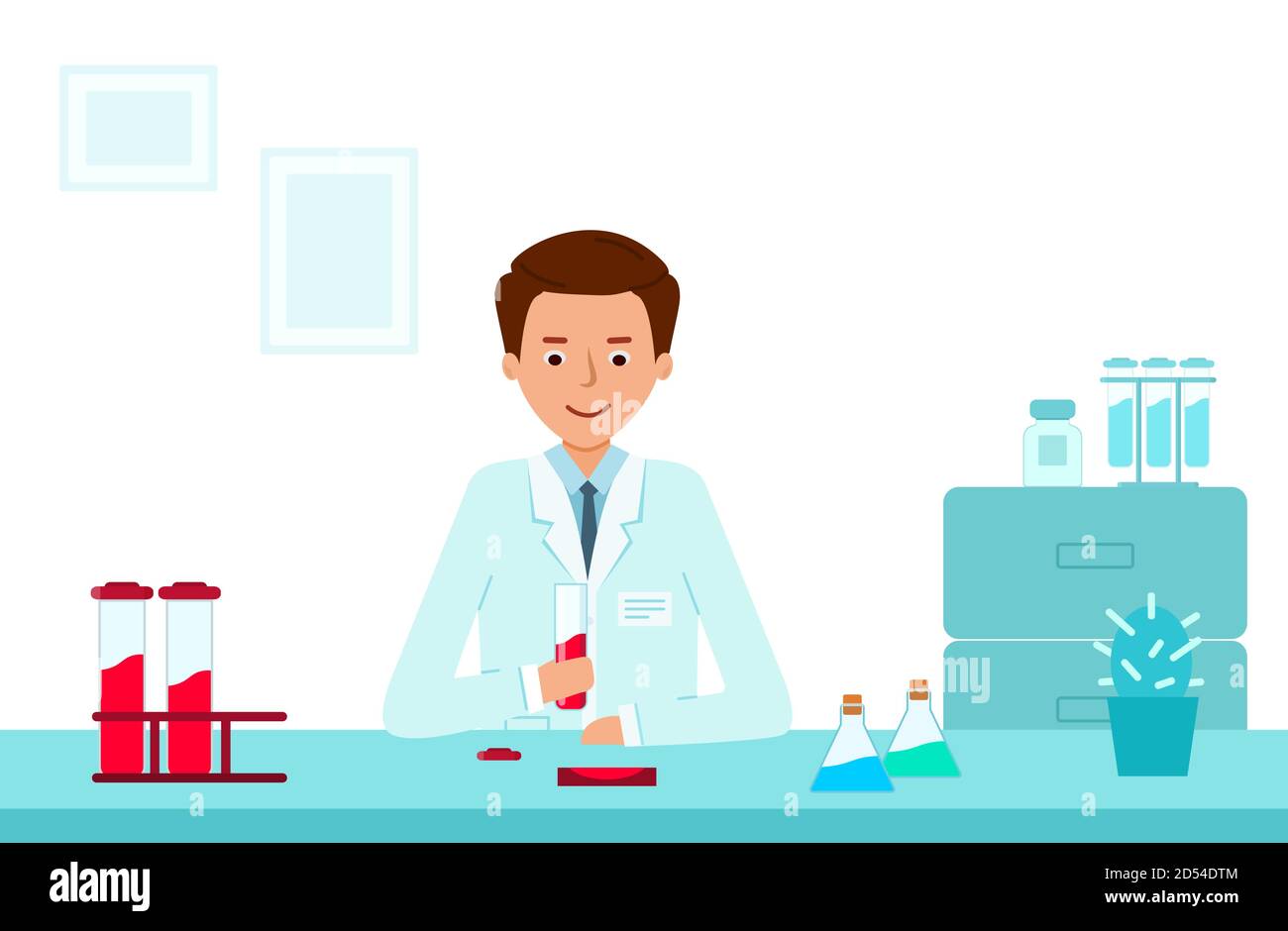laboratory assistant performs a blood test for the presence of the ...