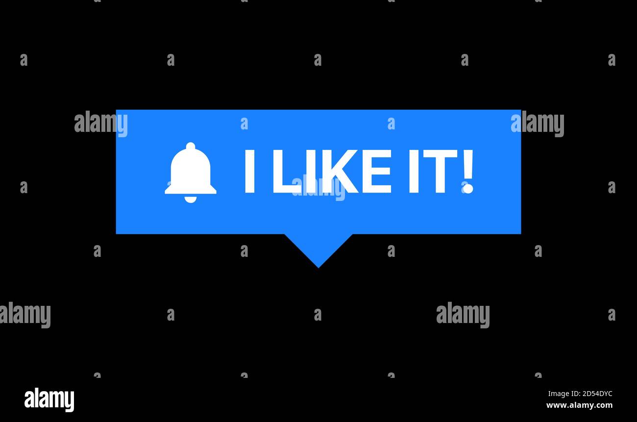Social Media Notification. I Like It Reaction With Bell Icon Vector ...