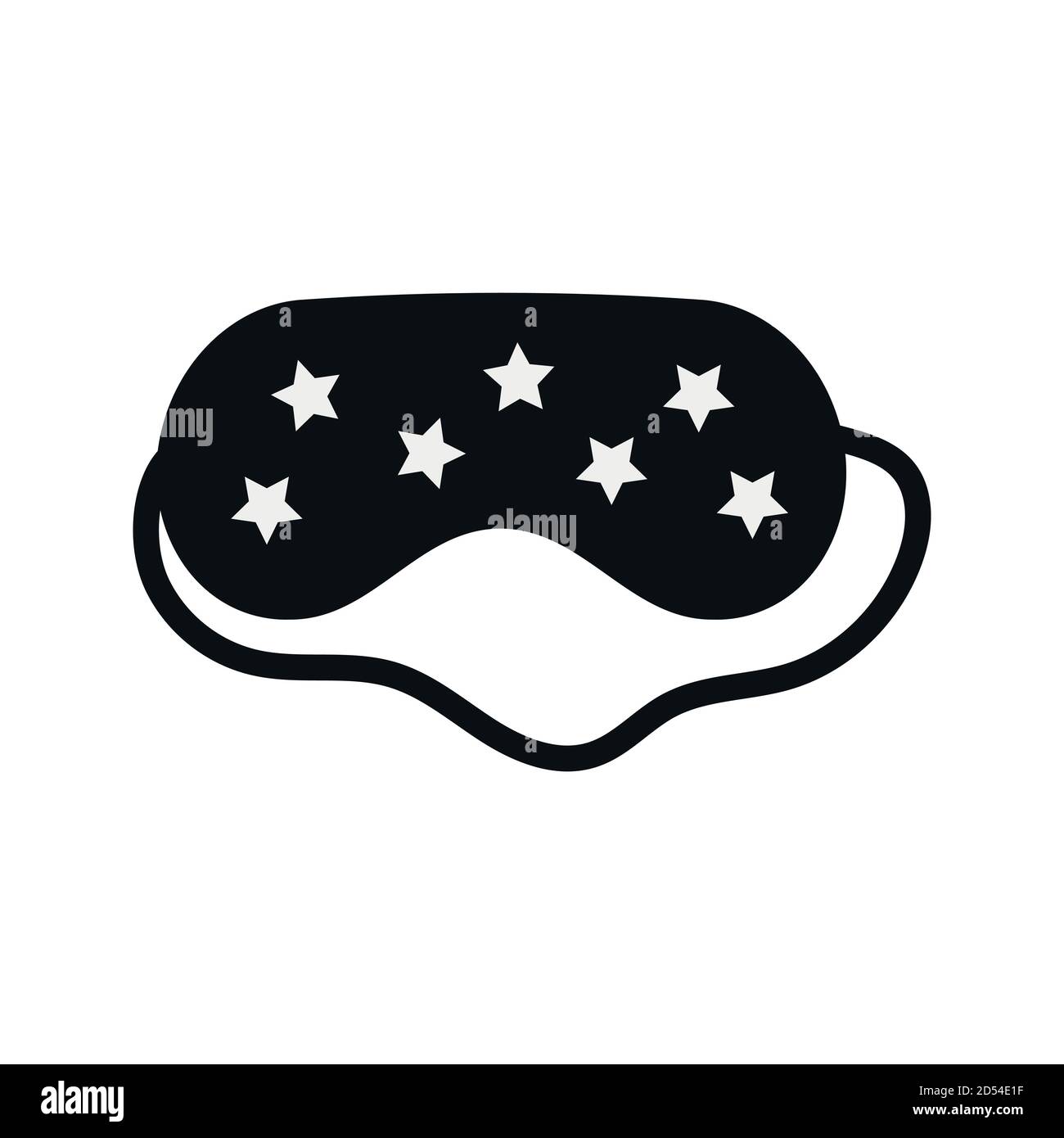 Black eye sleep mask with stars isolated on white background Stock ...